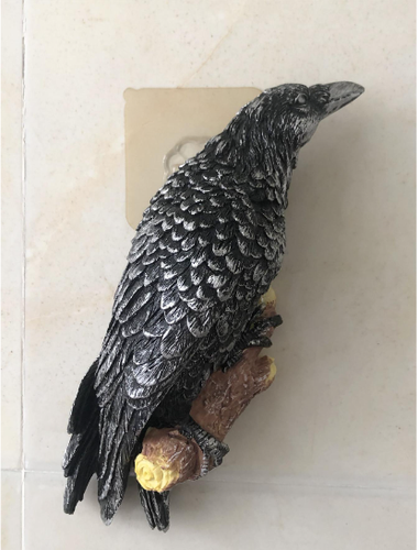 Crow Perch Wall Sculpture Garden Wall Hanging Ornament Black Raven ...