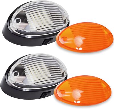 2 LED RV Exterior Porch Utility Light Oval 12v 300 Lumen Lighting ...