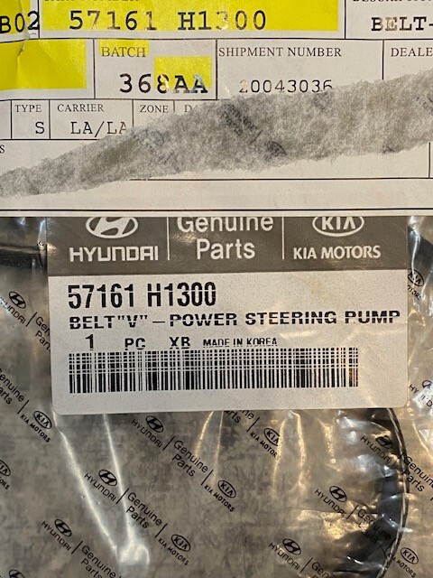 Hyundai Power Steering Pump V Belt 57161-H1300 | eBay