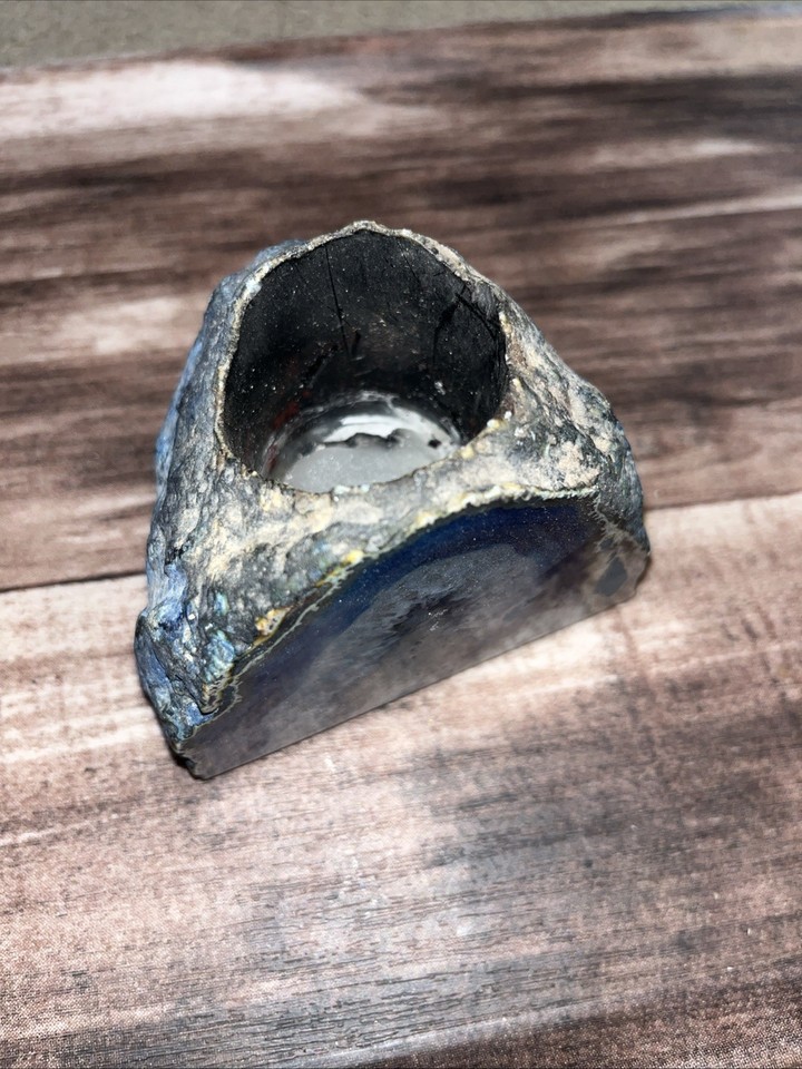 Blue Agate Crystal Tea Light Candle/Pen Holder | eBay UK