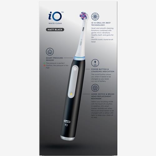 Oral B IO White Clean Matt Black and White Power Toothbrush | eBay UK