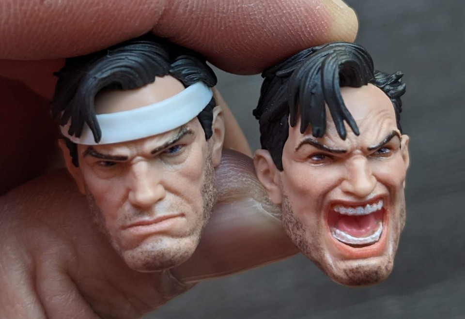 Marvel Legends PUNISHER 2 HEAD LOT Custom Fodder (Bushwacker 2 Pack ...