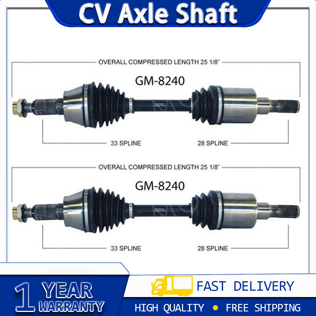 TrakMotive Front Left Front Right CV Axle Shaft 2x Fits 2007 till 2010 ...