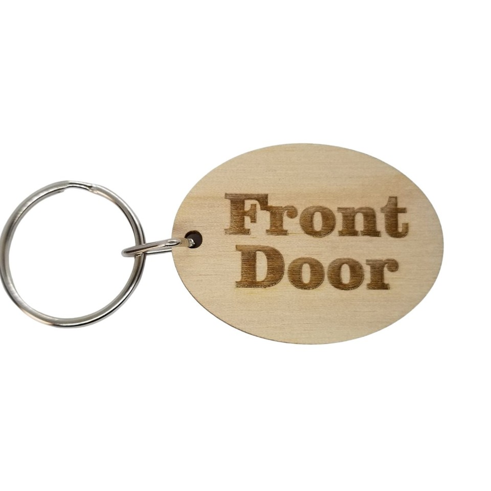 Front Door Wood Keychain Key Ring Keychain Gift - Key Chain Key Tag Key ...