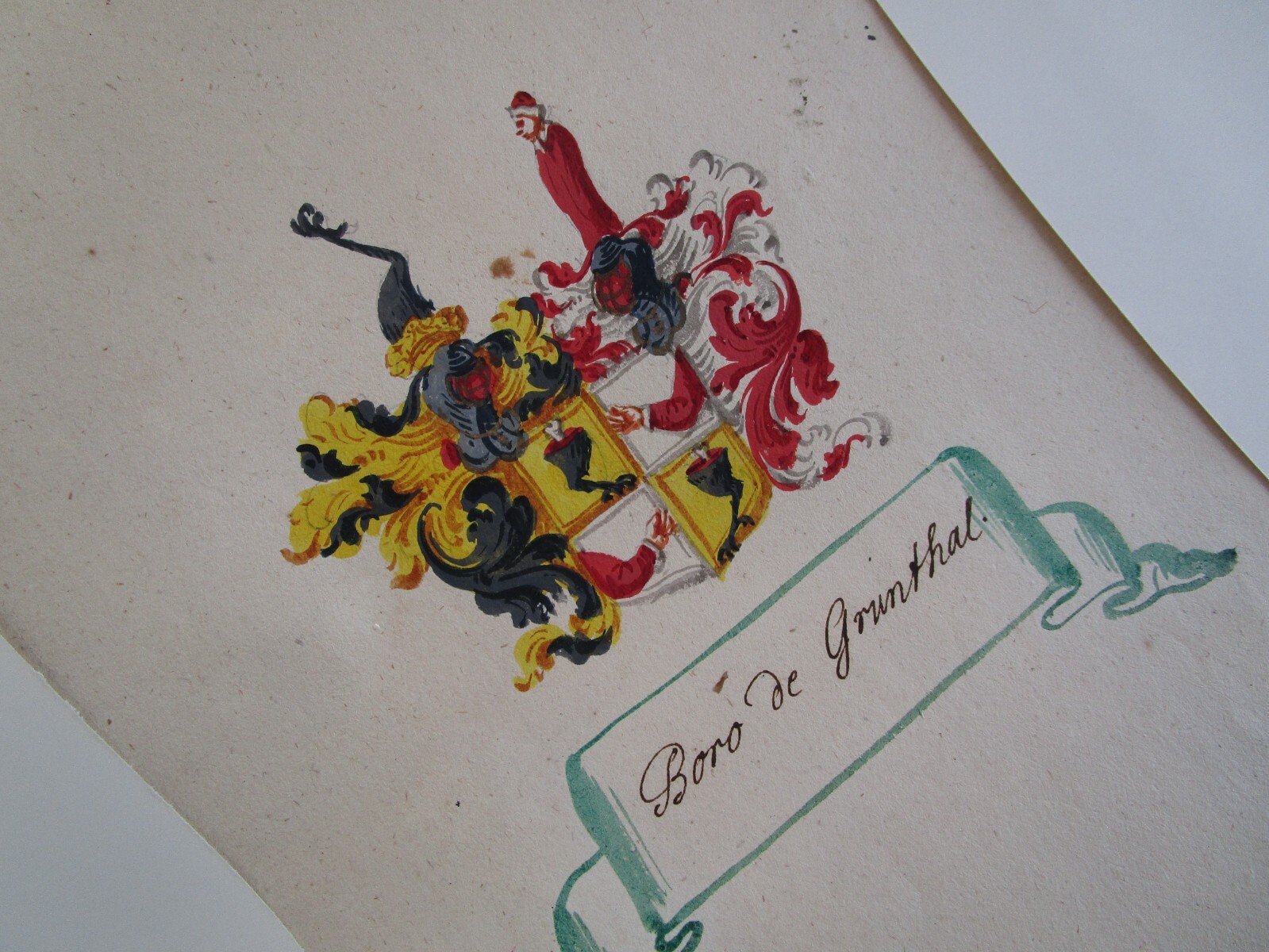 16th Century Monastic Hand Painted Family Crest coat of arms genealogy ...