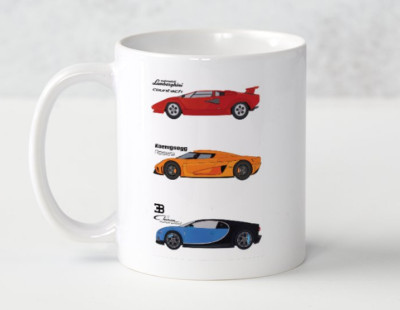 Supercar Bugatti, Lamborghini, Koenigsegg White Mug - I'm a Supercar ...