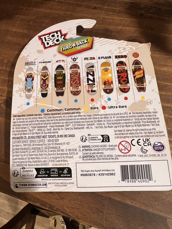 Tech Deck - ZERO Ultra Rare Fingerboard Throwback Skateboard - Walmart ...