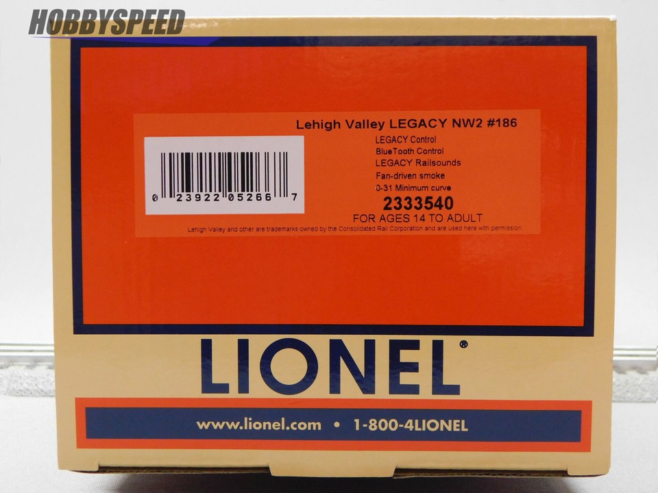 LIONEL BTO LEHIGH VALLEY LEGACY NW2 #186 DIESEL LOCOMOTIVE ENGINE ...