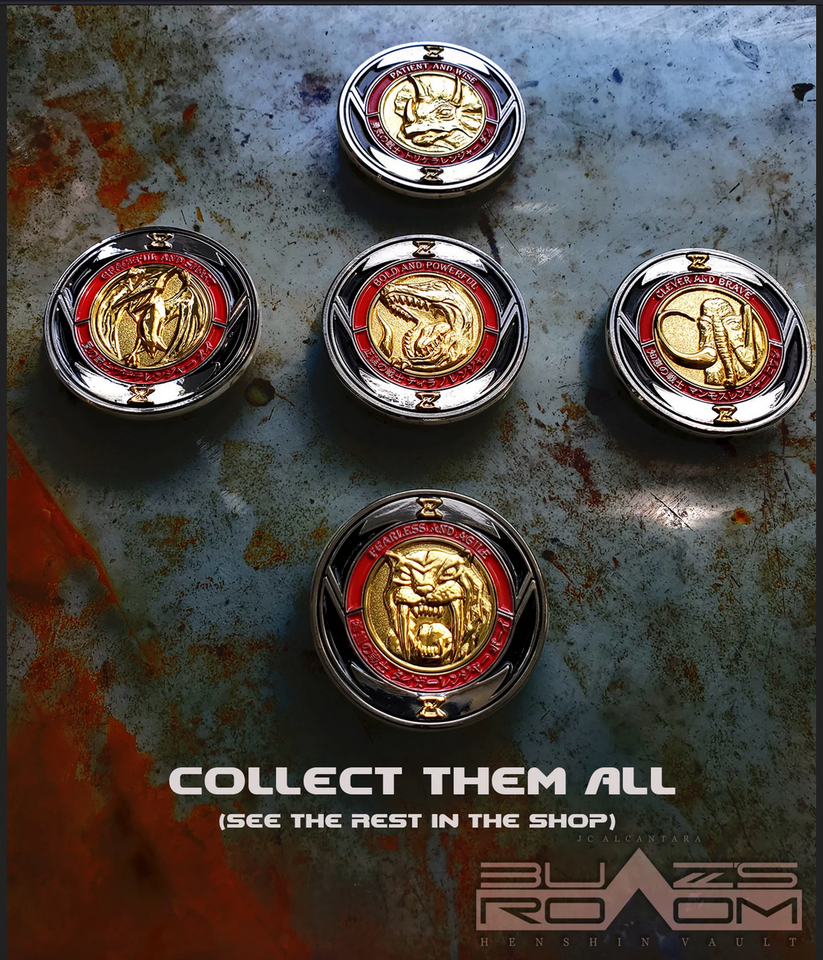1 Red Ranger metal Challenge coins Zyuranger mighty Power Rangers no ...