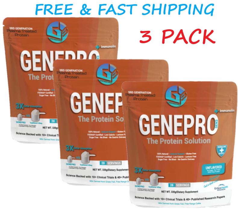 GENEPRO Unflavored Protein Powder - 28 Servings - 3 PACK | eBay