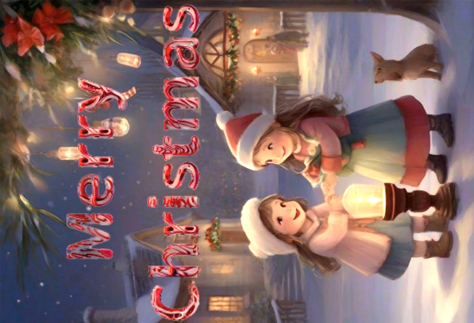 Merry Christmas Digital Christmas Card, Printable Christmas Card ...