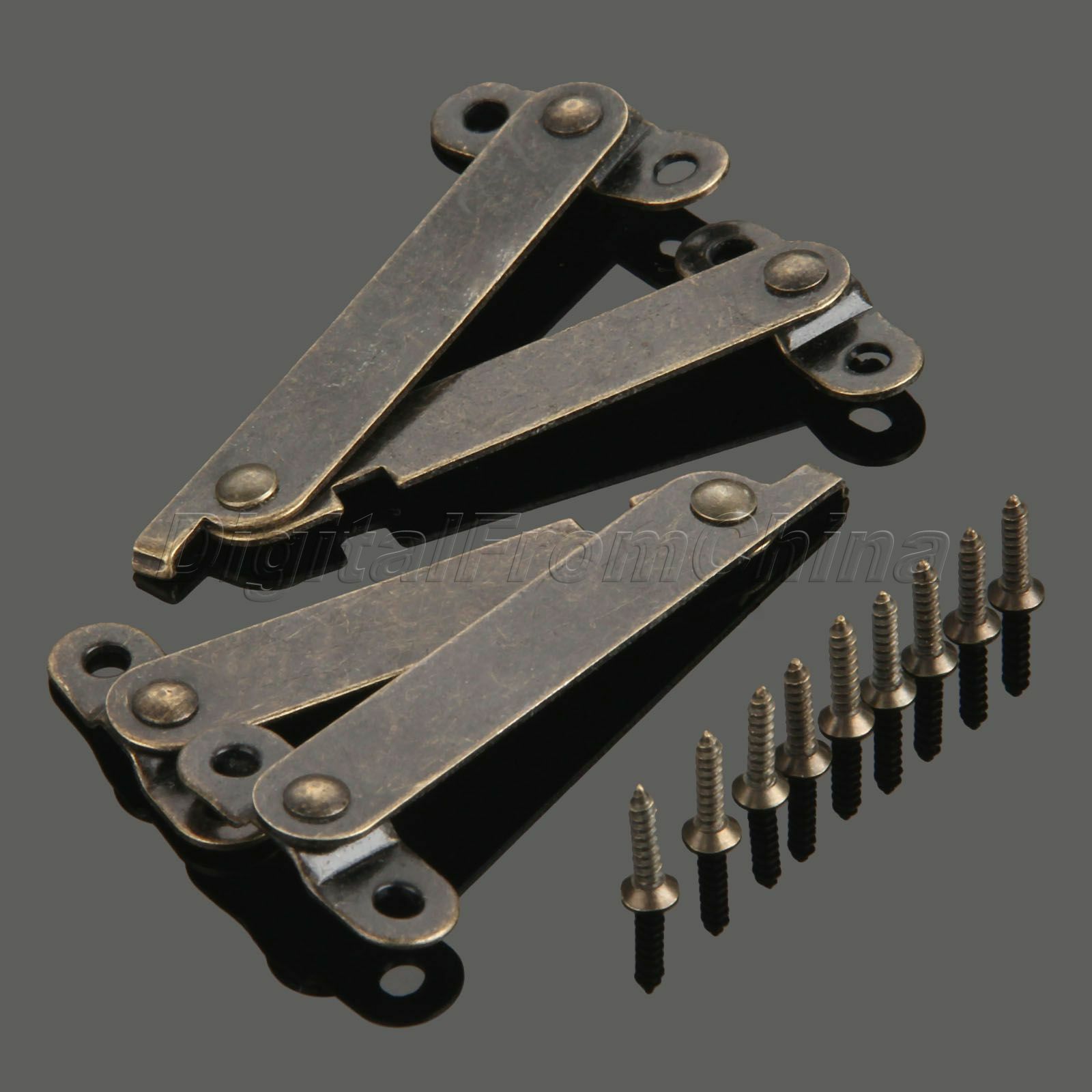 2/6pcs Antique Wooden Box Case Lid Support Hinges 61*11mm 270° Rotation ...