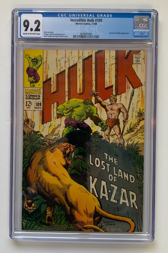THE INCREDIBLE HULK #109, Marvel, CGC 9.2, Ka-Zar, Zabu appearance | eBay