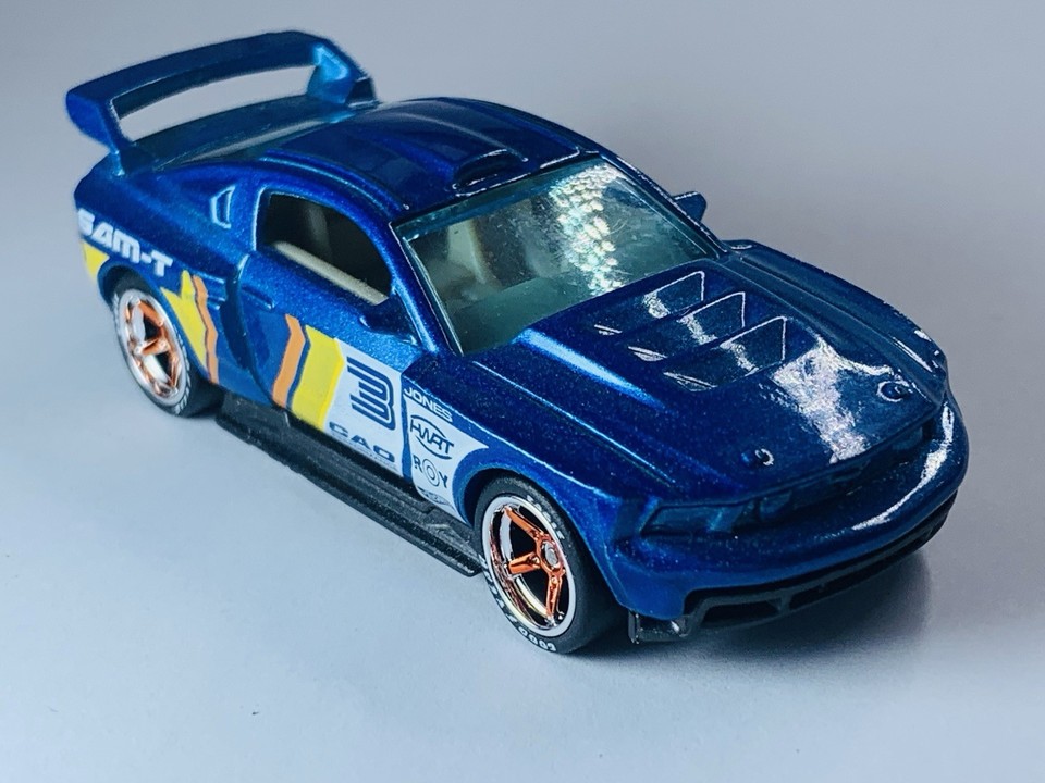 Hot Wheels Loose Road Racing 2012 Custom Mustang GT Blue & Orange w ...