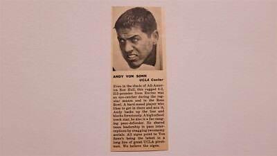 Andy Von Sonn UCLA Bruins 1962 Football YB Player Panel | eBay