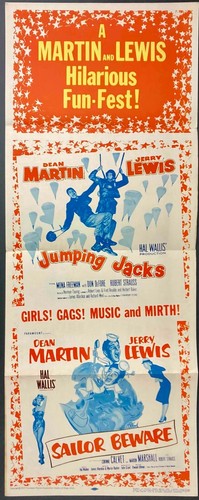 Jumping Jacks / Sailor ORIGINAL US Insert Movie Poster Jerry Lewis Dean ...