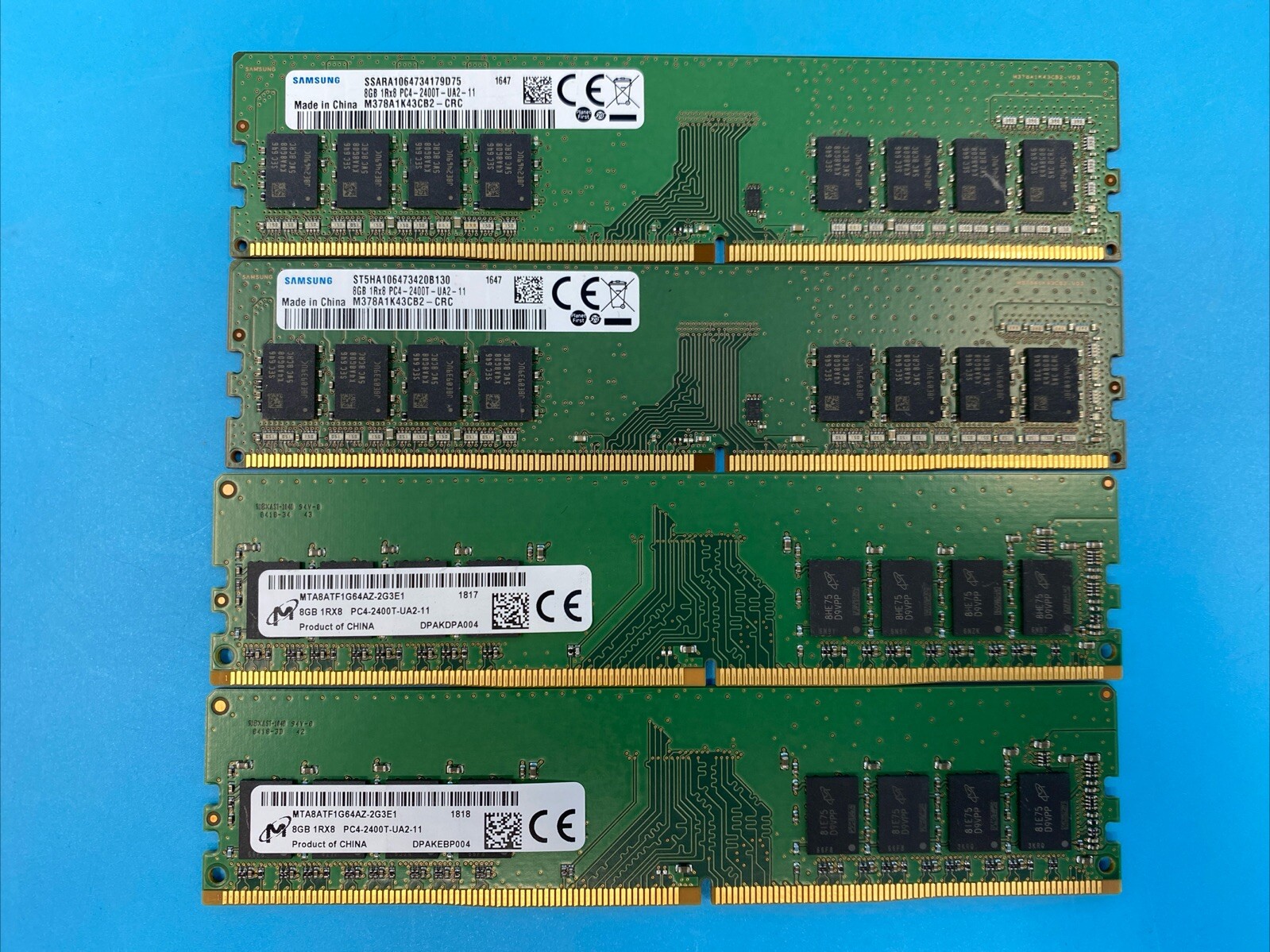 (LOT OF 4) *MIXED BRANDS* 8GB PC4-2400T DDR4 DIMM RAM Desktop Memory | eBay