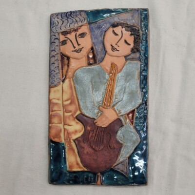 Ruth factor glazed ceramic tile David backing Jonathan music handmade ...