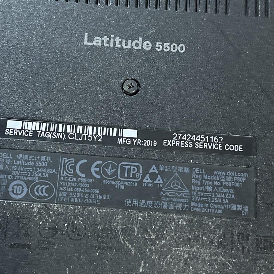 DELL LATITUDE 5500 INTEL CORE I5-8665U 1.90GHZ 8GB RAM NO HD | eBay