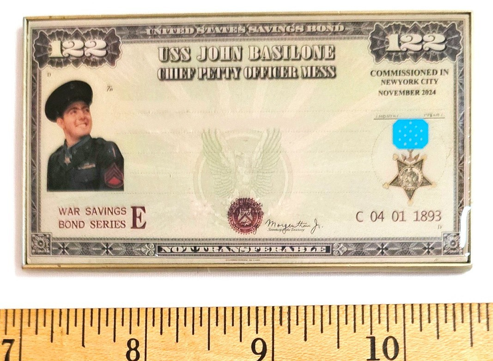 Amazing 3.5" USN Navy Chiefs Mess CPO Challenge Coin USS John Basilone ...