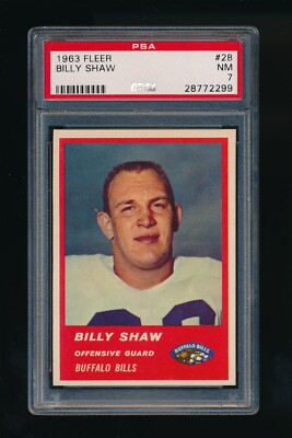 1963 Fleer Football #28 Billy Shaw PSA 7 NM Buffalo Bills HOF | eBay