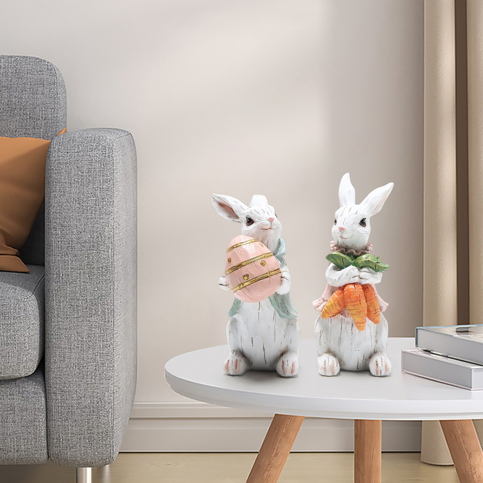 Easter Decoration Festive Ornamental Happy Easter Cute Bunny Figurine ...