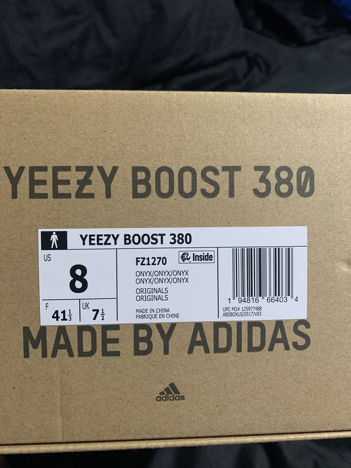 Adidas Yeezy Boost 380 ONYX | Size 8 FZ1270 | eBay