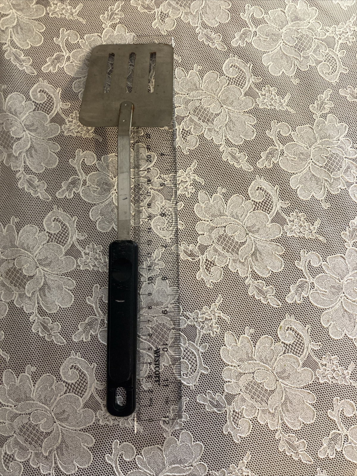 EKCO SLOTTED SPATULA Flipper TURNER Kitchen Utensil Black Handle 11.75 ...