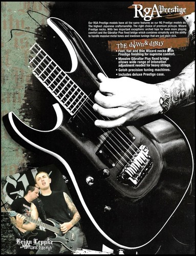 Bleeding Through Brian Leppke Ibanez RGA Prestige series guitar 2010 ad ...