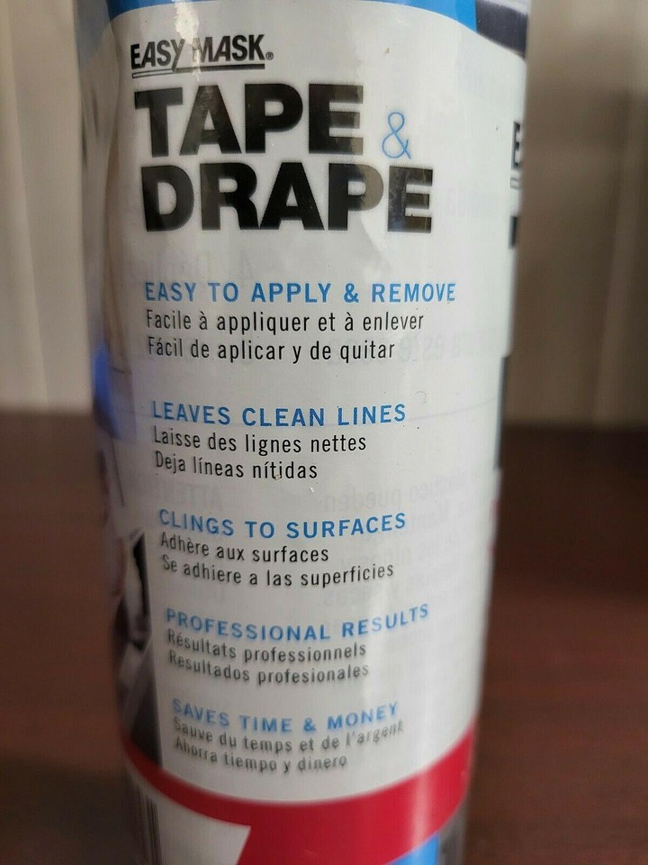 Tape & Drape 3.94 x 72 ft .5mil Painting Masking Tape & Drop Cloth ...