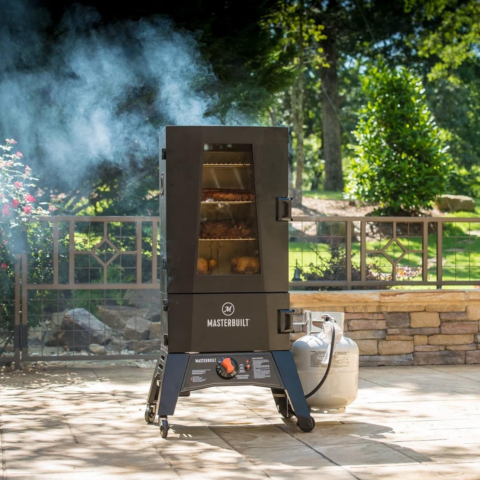 Barbecue Meat Smoker Masterbuilt Vertical Propane Gas Backyard Cooker with Cover | eBay