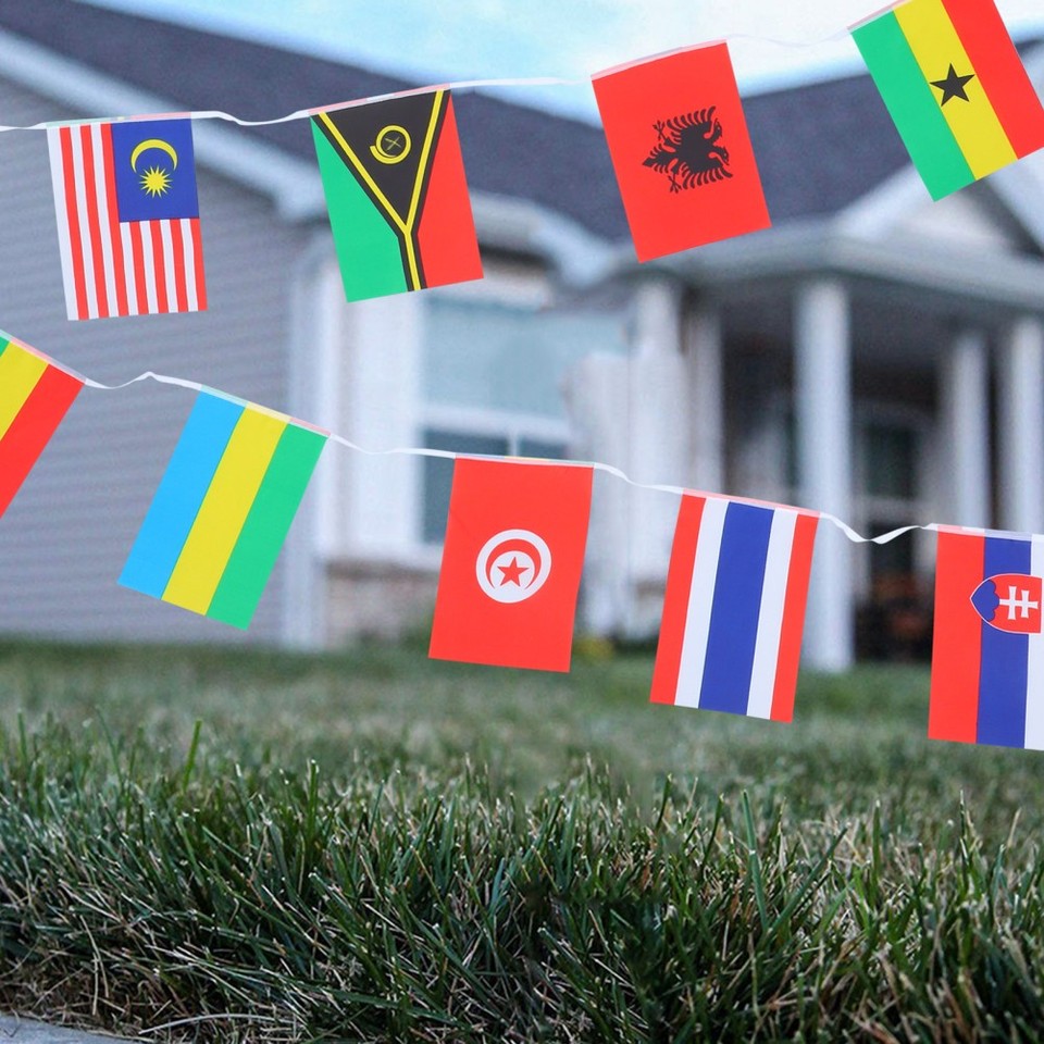 100 Countries Small Flags Hanging Polyester National Flags Banner for ...