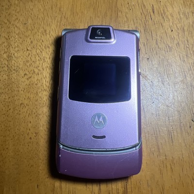 Motorola RAZR V3m - Pink and Silver ( Verizon ) Very Rare Flip Phone ...