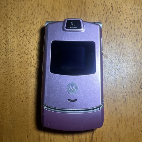 Motorola RAZR V3m - Pink and Silver ( Verizon ) Very Rare Flip Phone ...