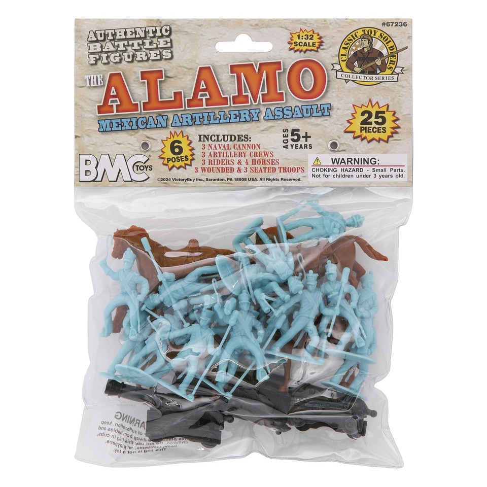 BMC CTS Alamo Mexican Artillery Powder Blue Plastic Soldier Figures ...