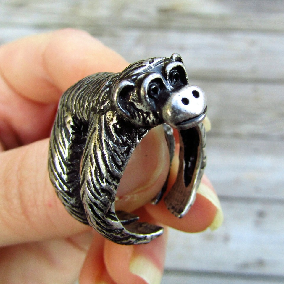 Chimpanzee Ring - Adjustable Wrap Ring for Primate Lovers - Great Apes ...