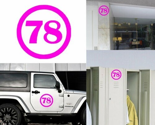 Autocollant Vinyle Pour Coupe Numéro 78 v1b, Number 78 Sticker Vinyle ...