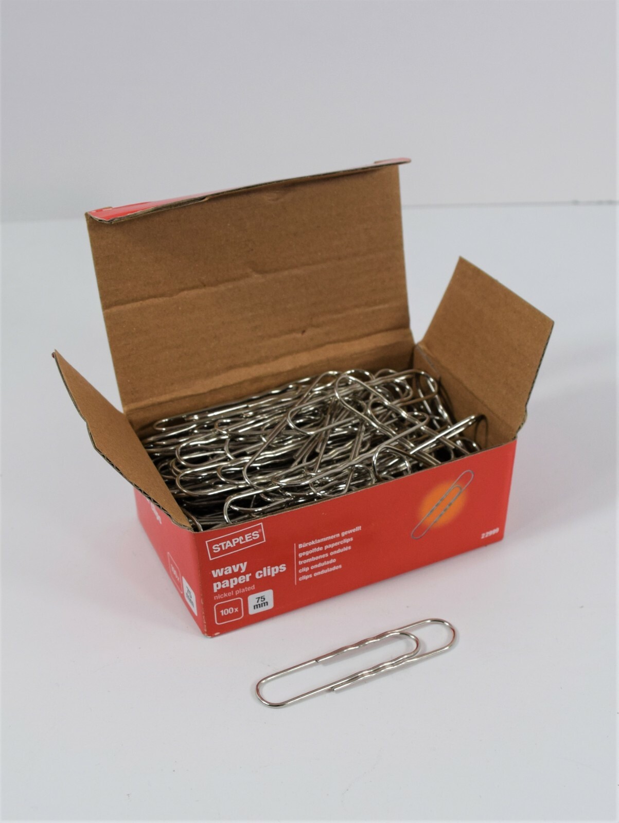 Jumbo Wavy 75mm Nickel Plated Large Jumbo Wavy Paper Clips Box of 100 ...