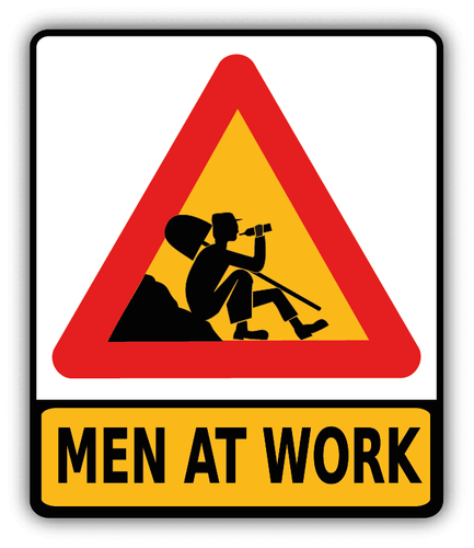 Men At Work Humor Slogan Car Bumper Sticker Decal | eBay
