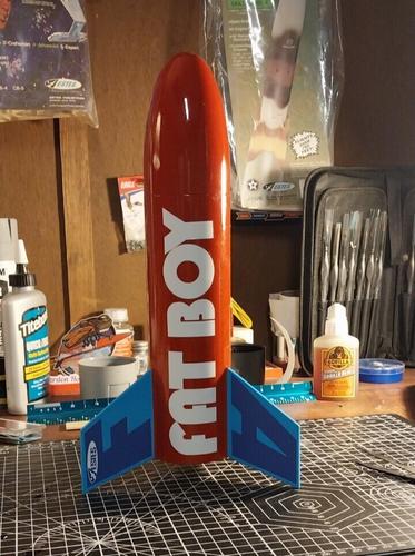 Uprated Fat Boy Model Rocket Kit Bad Boy Rocketry w/Stickershock Vinyl ...