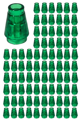 ☀️Lego 1x1 Trans-Green Cone Round x100 Stud Part Piece Bulk Lot Legos ...