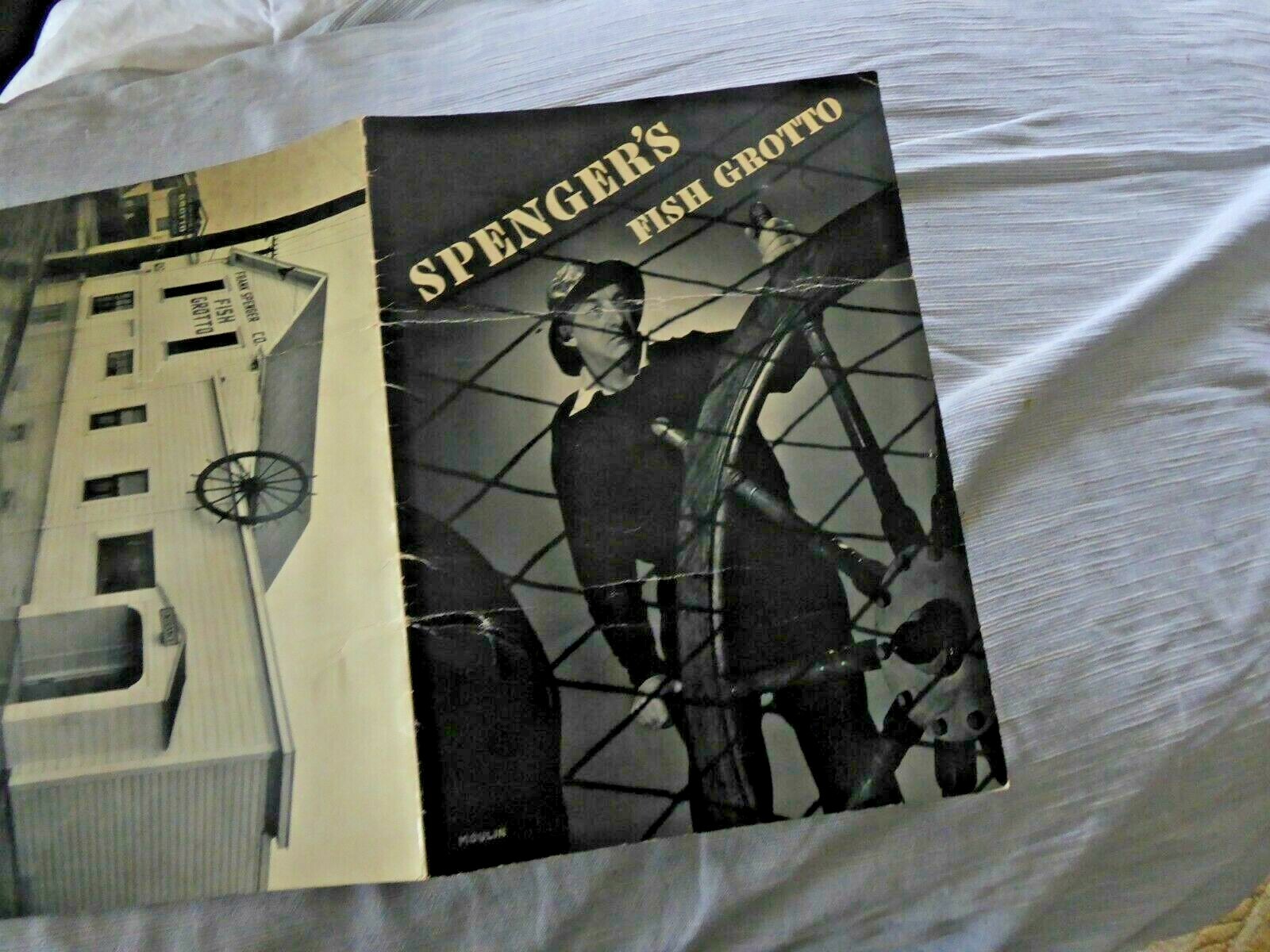 VINTAGE MENU SPENGERS SPENGER'S FISH GROTTO WEST BERKELEY CA 1950's | eBay