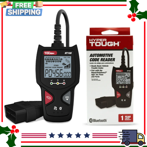 Hyper Tough HT100 Code Reader, 1996 & Newer OBD2 Vehicles, Free Fix & Part Recom | eBay