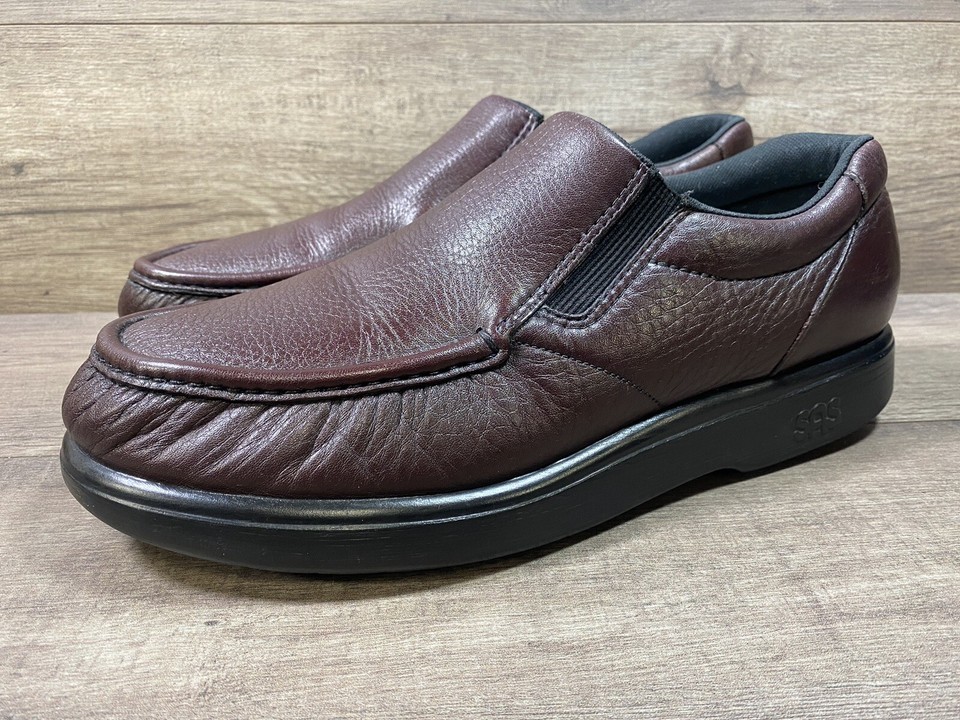 SAS Shoes Tripad Comfort Side Gore Loafers Burgundy Leather Mens Size ...