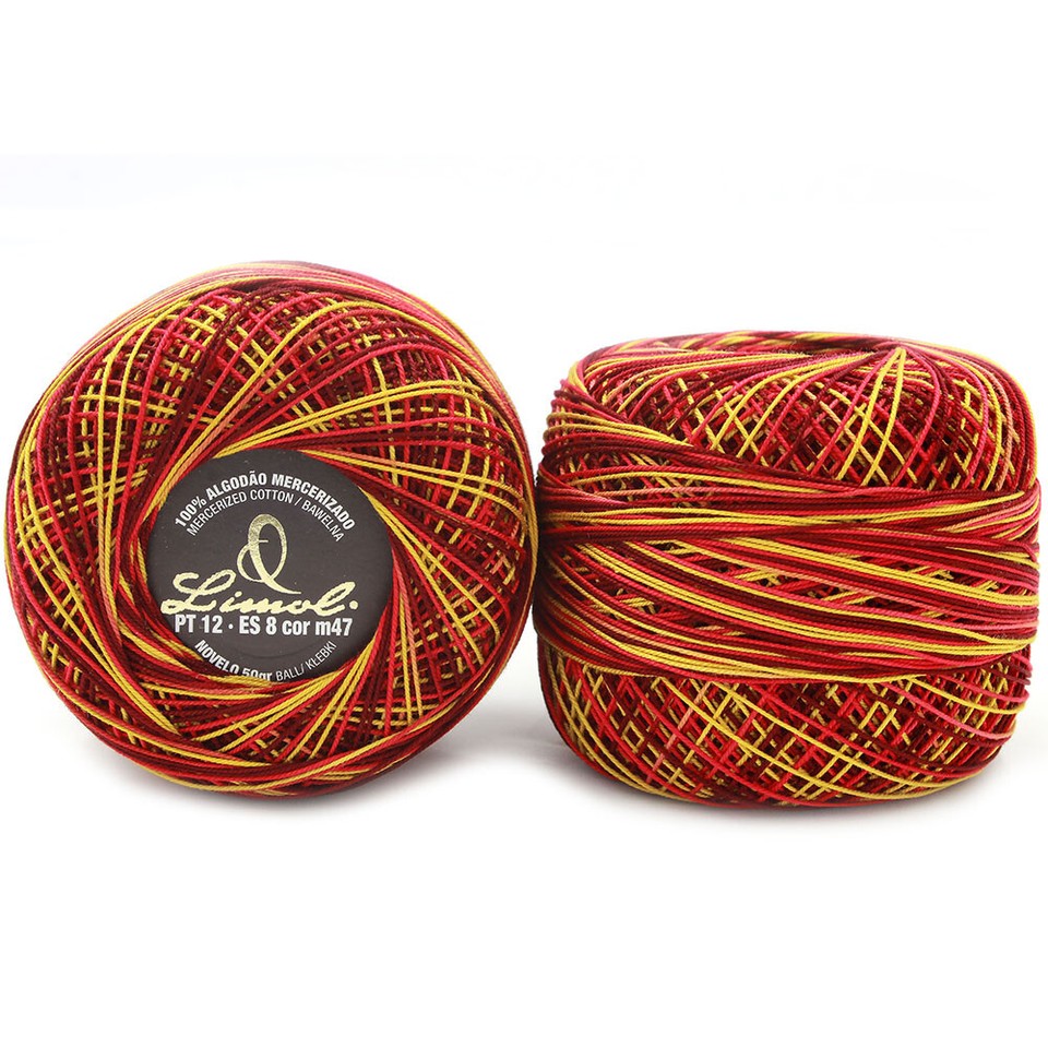 Limol Size 12 Multicolor 50 Grs 100% Mercerized Crochet Thread Cotton ...