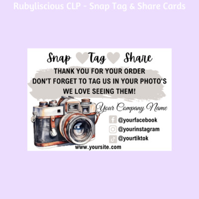 Snap Tag & Share Cards - Personalised - A6 - FREE POST | eBay UK