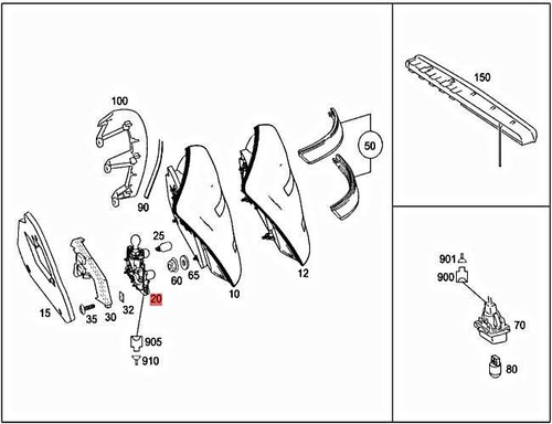Genuine MERCEDES W221 S-CLASS W221 Right taillamp Bulb mount 2218200277 ...
