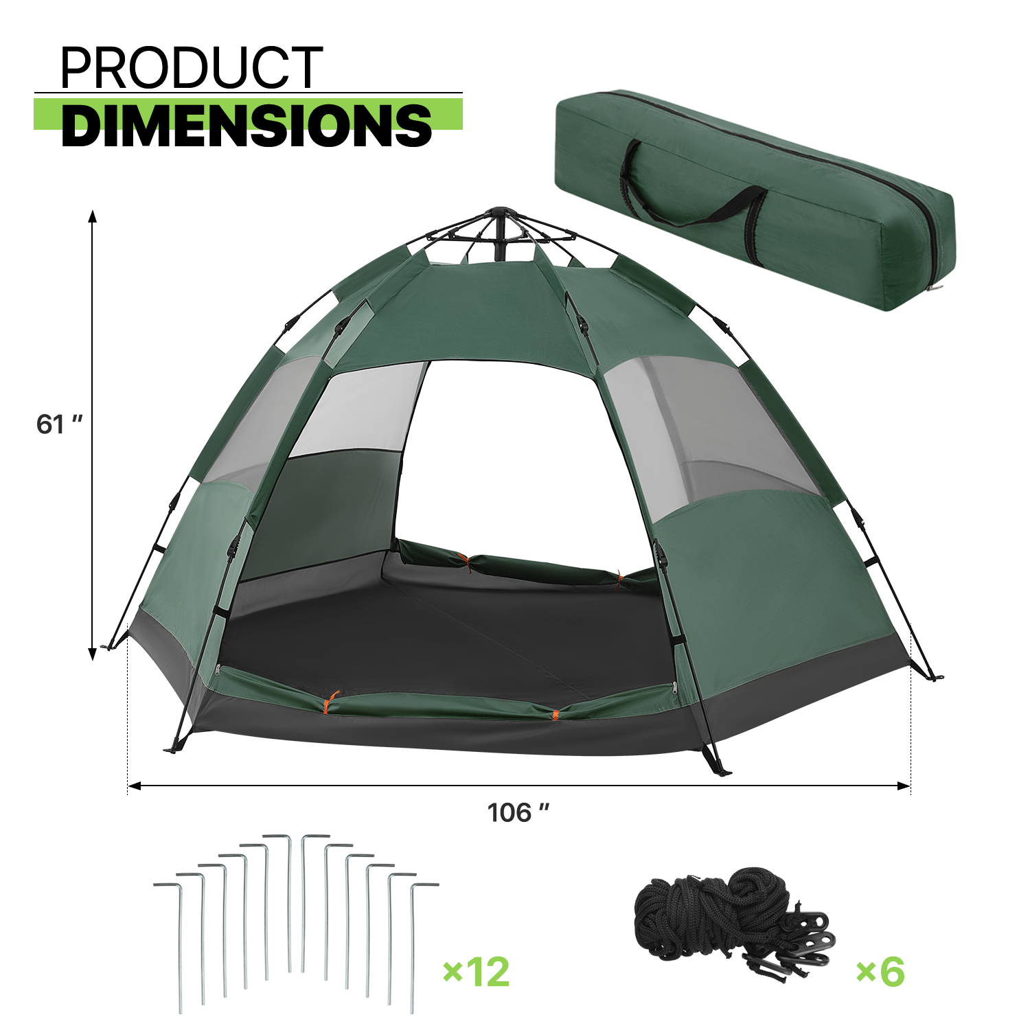 4 Person[EASY SET UP]Portable Dome Camping Tent Family Backpacking ...