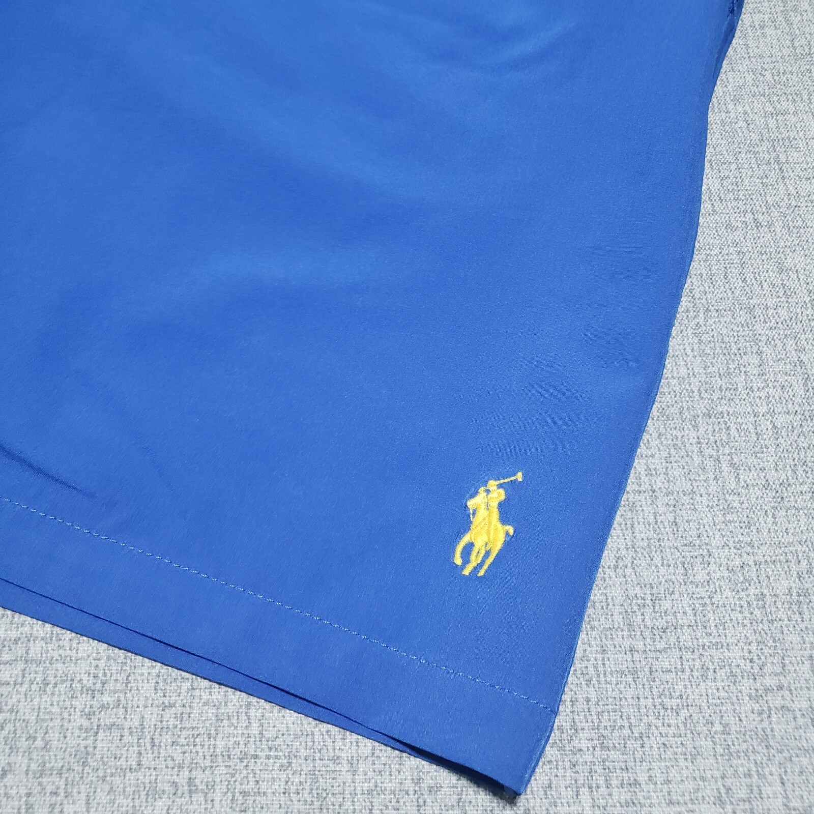 NWT POLO Ralph Lauren 21" SWIM TRUNK Small Pony BLUE YLW 3-Pocket MENS ...