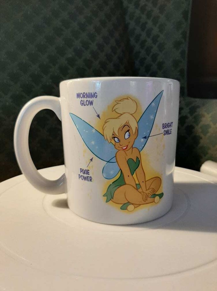 Disney Store Tinker Bell Large Coffee Mug Cup Magical Mornings | eBay
